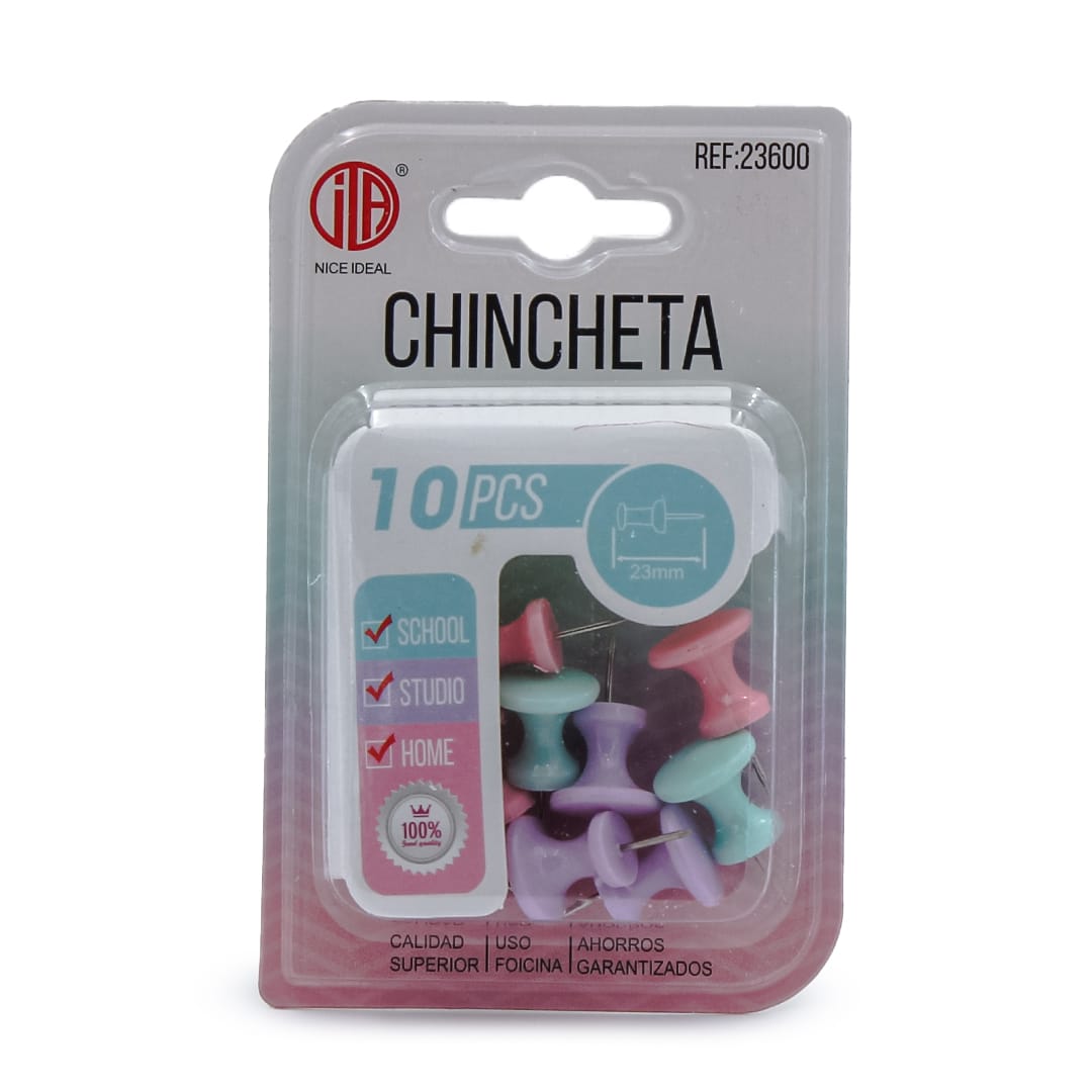 Chinchetas Colores Pasteles 10 Pcs | Newtree | Artículos para el hogar ...