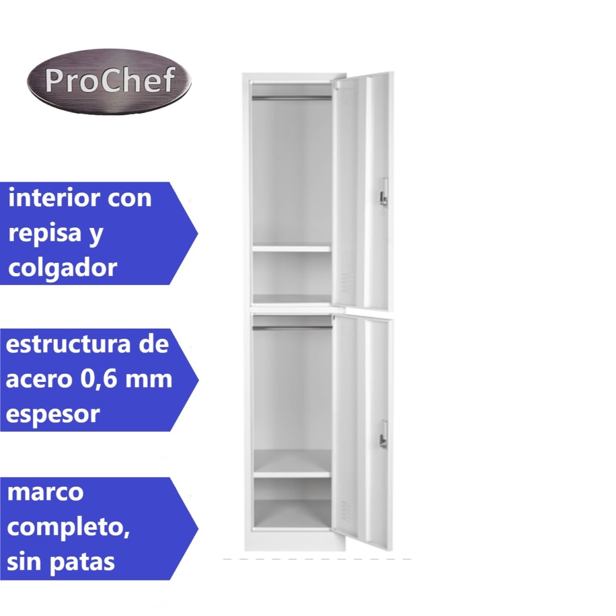 Locker Casillero Metálico 1 Cuerpo 2 Puertas | ProChef