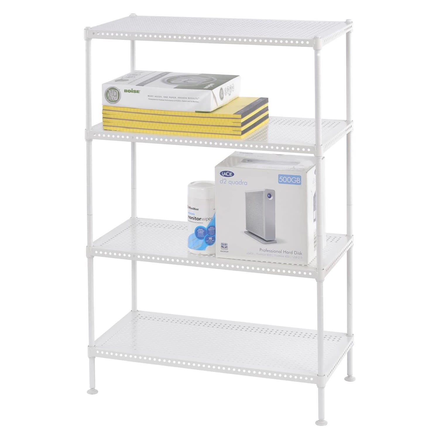 Estante Acero Perforado 4 Bandejas. Blanco 60x30x90 cm. Cap. 200 kg ...