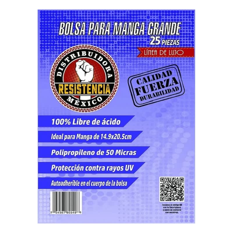 Bolsa Manga Grande Lujo - 25 piezas - LA RESISTENCIA | Tsuki Manga Store