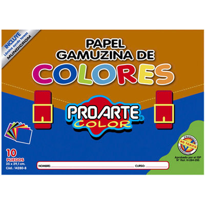CARPETA PAPEL GAMUZINA DE COLORES PROARTE 1 PLIEGOS | IMPORTADORA Y DISTRIBUIDORA CAREMARC