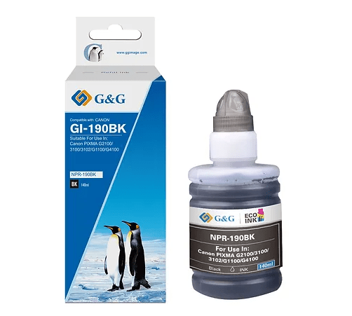 BT 140 ML BLACK G&G GI-190BK CANON | IMPORTADORA Y DISTRIBUIDORA CAREMARC