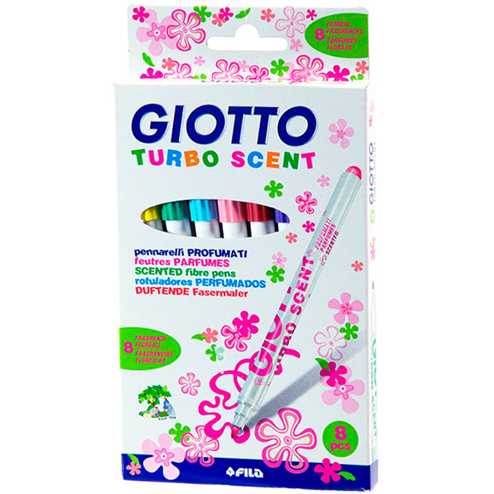 CAJA LAPICES DE COLORES TURBO SCENT X 8 UNIDADES GIOTTO | IMPORTADORA Y DISTRIBUIDORA CAREMARC