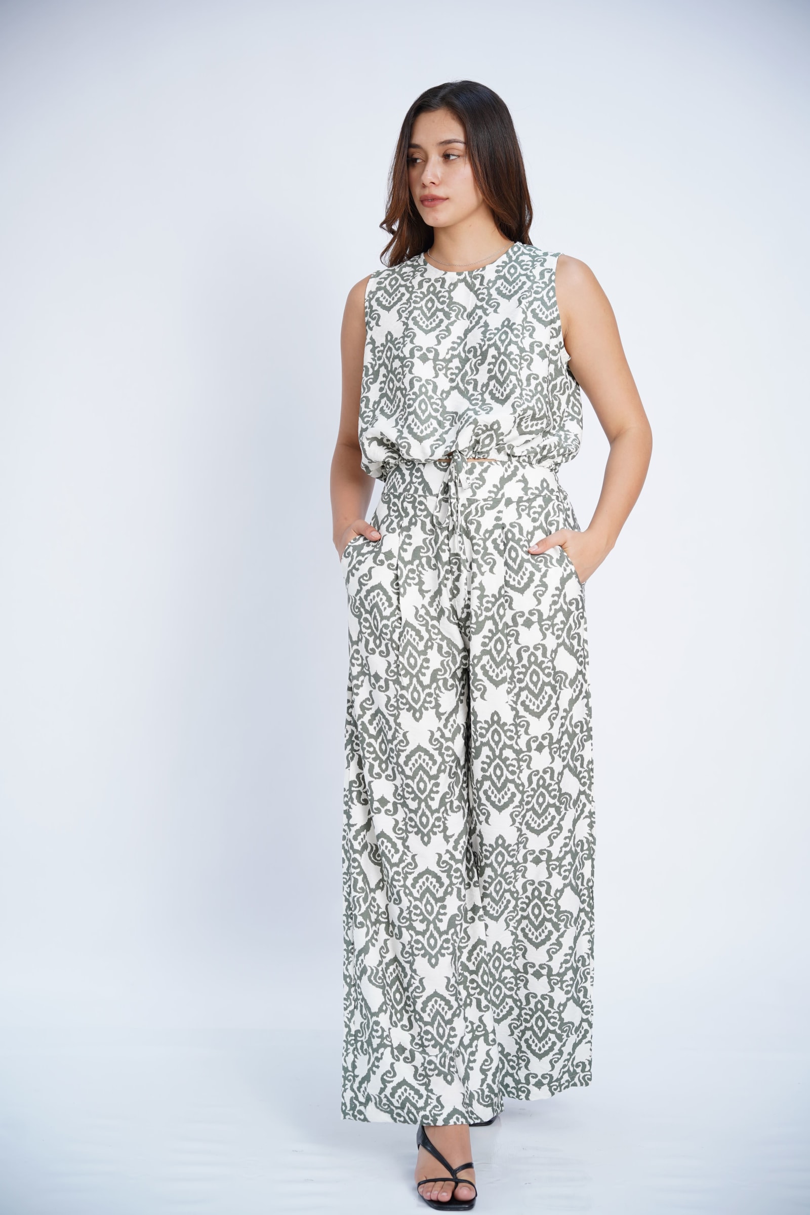 Pantalón Cori - Verde Print | ADDEL