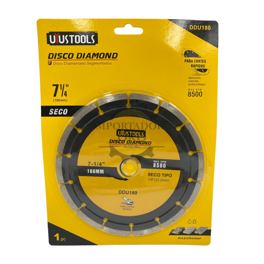 Disco diamantado segmentado 7 1/4" ddu180 | Importadora Oro Limitada