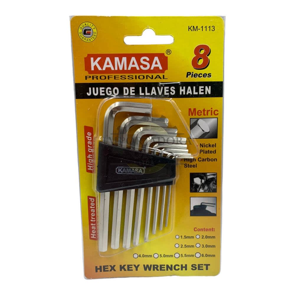 Juego de llave allen CR 8 piezas KM1113 | Importadora Oro Limitada