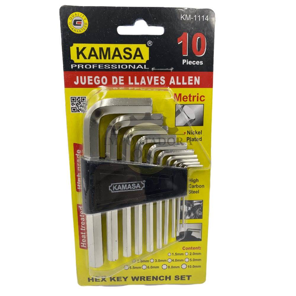 Juego de llave allen CR 10 piezas KM1114 | Importadora Oro Limitada
