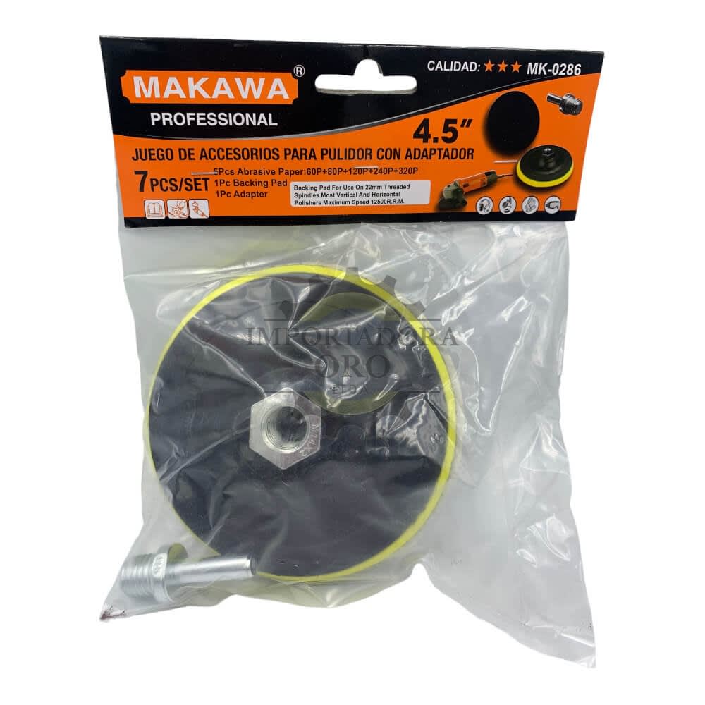 Disco para pulir con velcro 115mm 7 piezas mk0286 | Importadora Oro ...