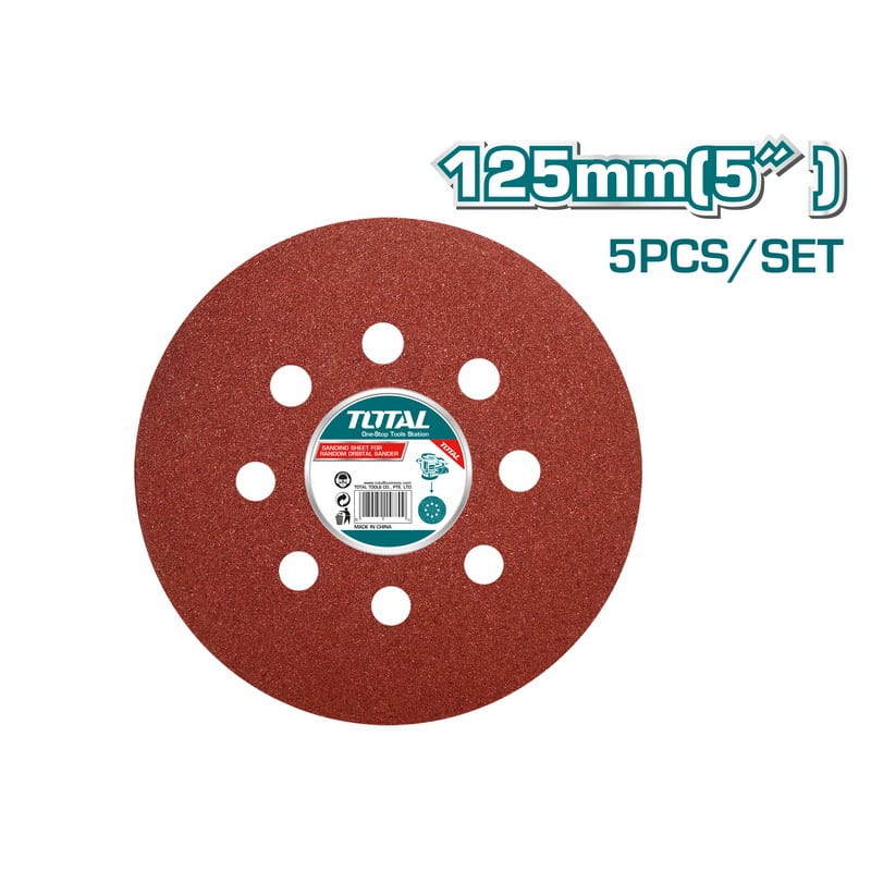 Lija para Lijadora orbital 125mm 5pcs TAC731251 | Importadora Oro Limitada