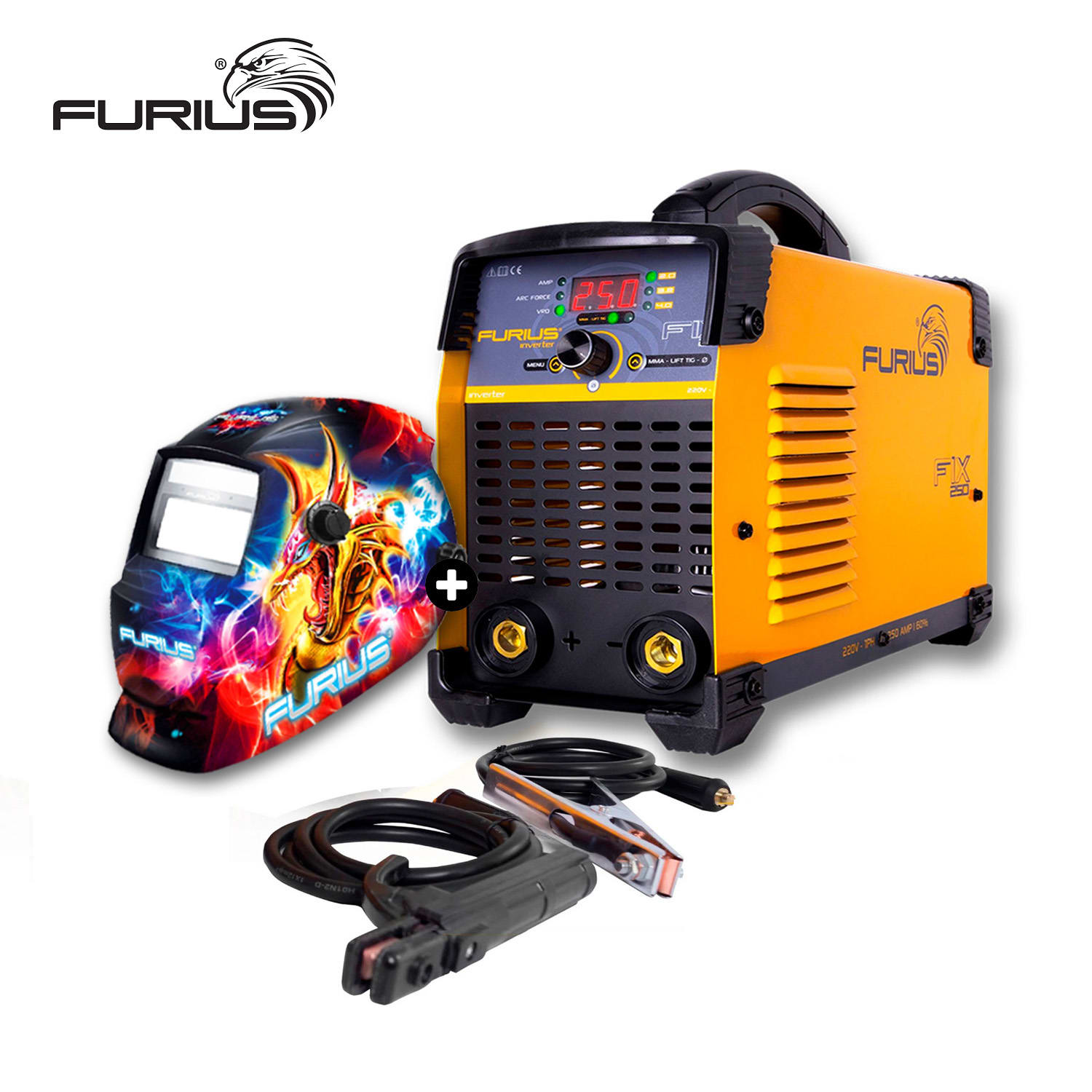 SOLDADORA INVERTER 250AMP FURIUS + MASCARA FOTOSENSIBLE FW49 | Tools ...