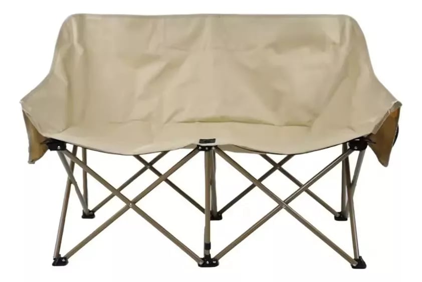 Silla de Camping Plegable 2 Cuerpos Beige | Impohogar