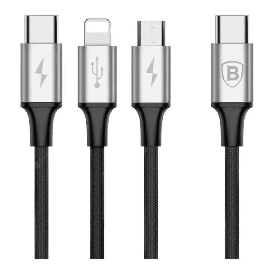Cable 3 en 1 USB-C - Micro USB / iPhone Lightning / USB-C Baseus | Digitalchoice
