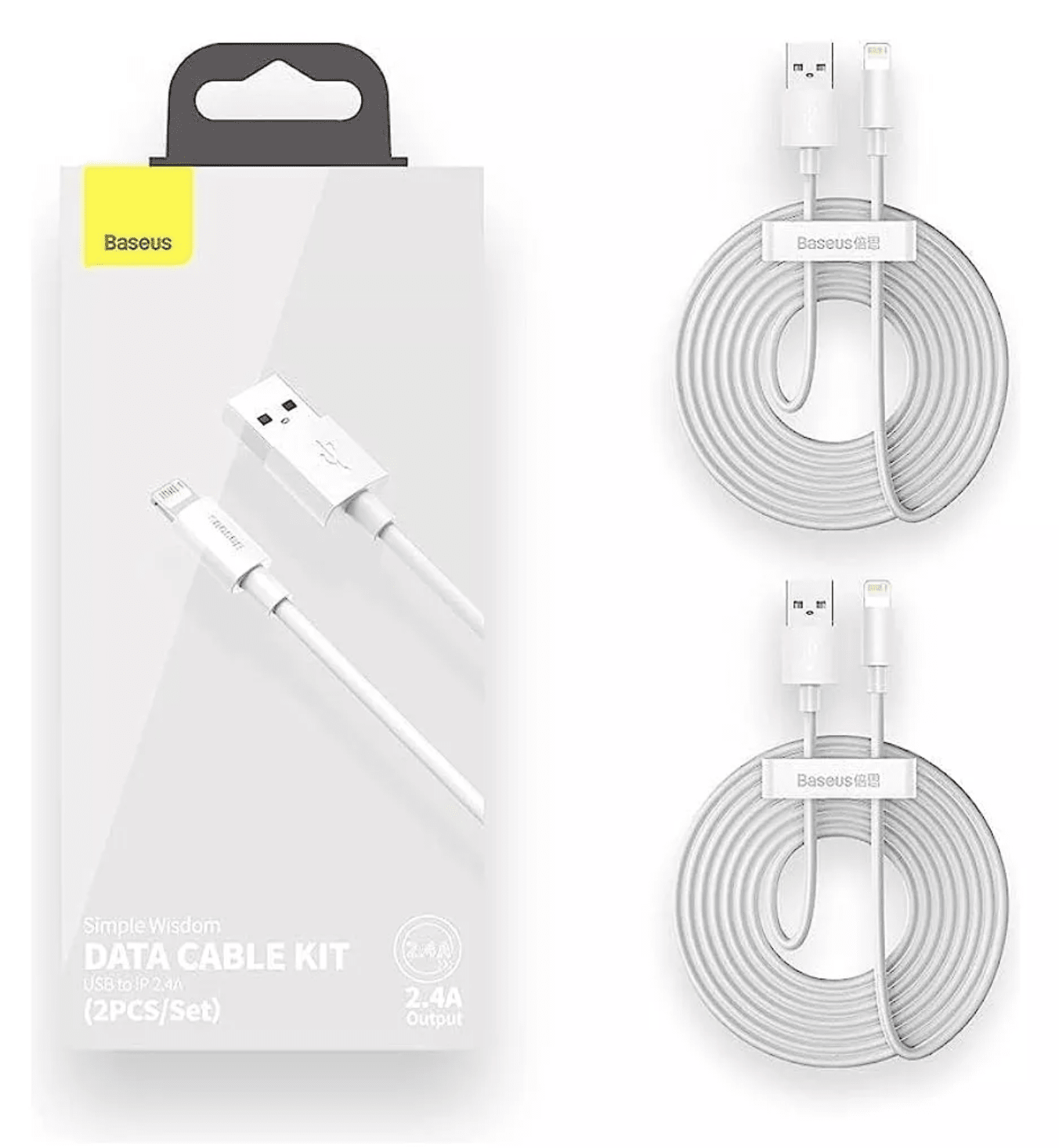 Pack 2 Cables USB-A a iPhone Lightning Baseus | Digitalchoice