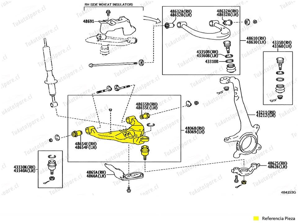 Bandeja Inferior Delantero HILUX 2016-2021, Izquierdo | TuAutoSpare.cl