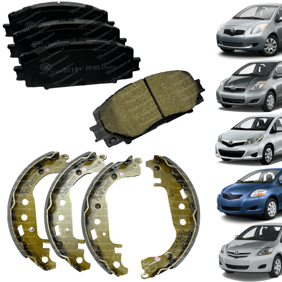 Kit Pastilla + Balata Freno YARIS 2006-2013. PAR | TuAutoSpare.cl