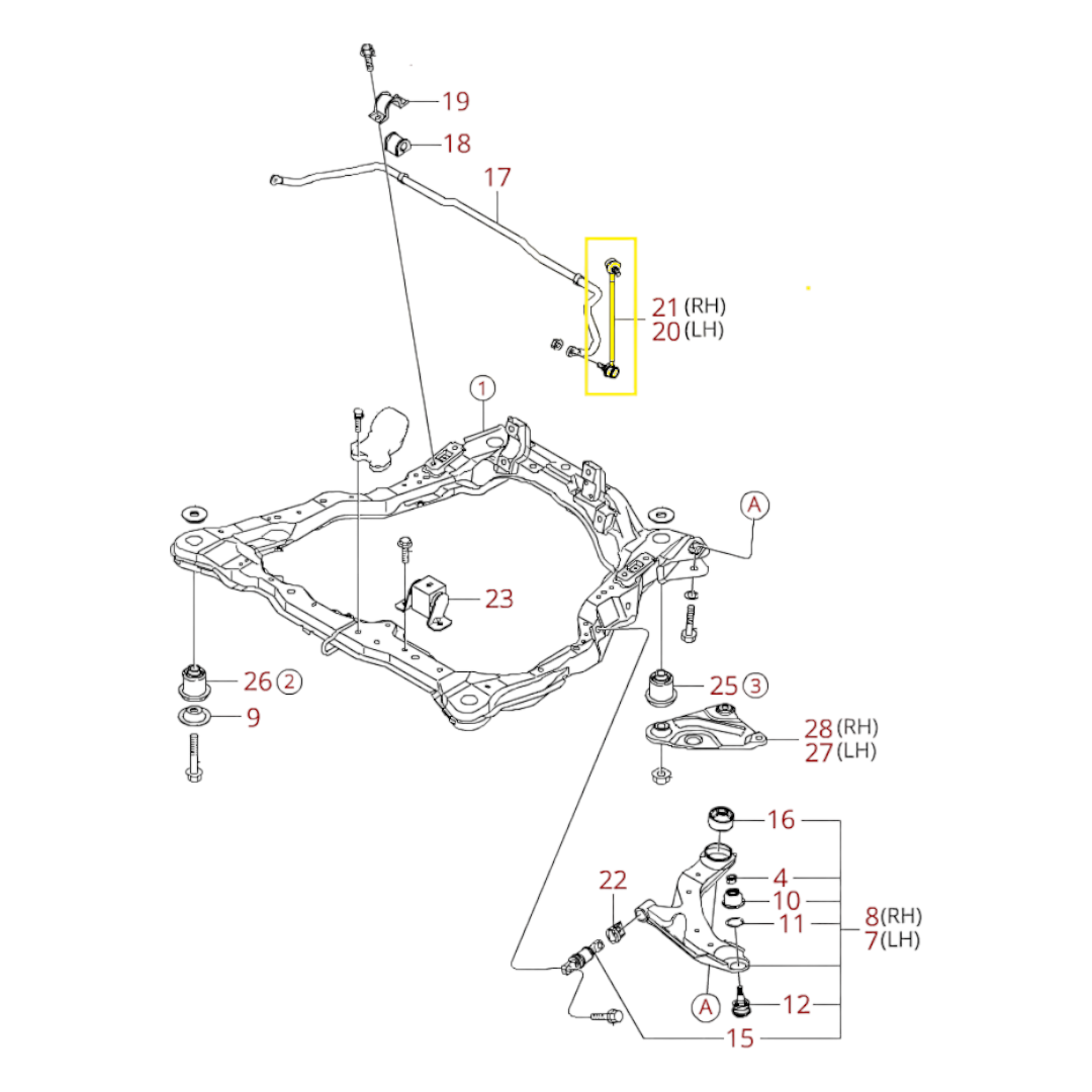 Bieleta Delantero CERATO 2004-2009, Derecho | TuAutoSpare.cl