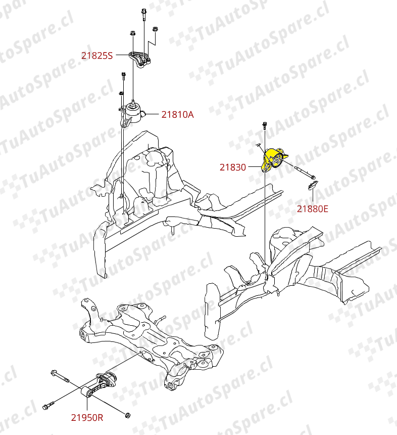 Soporte Motor ACCENT (PETROLEO) 2011-2020, Izquierdo | TuAutoSpare.cl