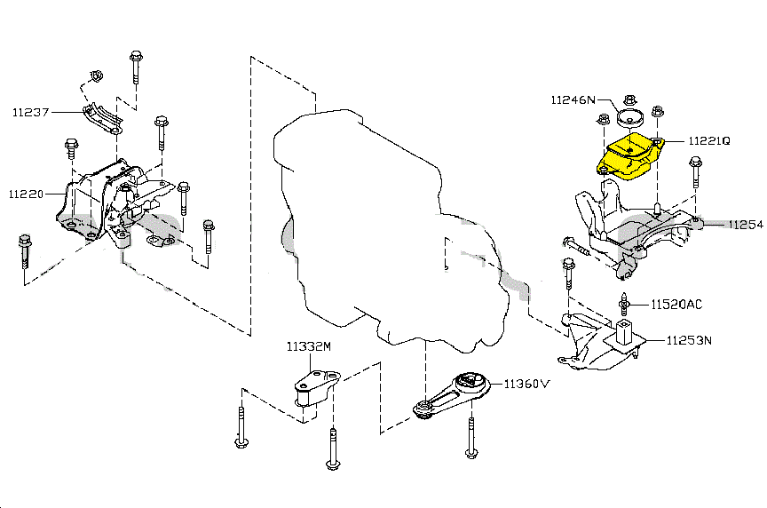 Soporte Motor VERSA 2011-2019, Izquierdo | TuAutoSpare.cl