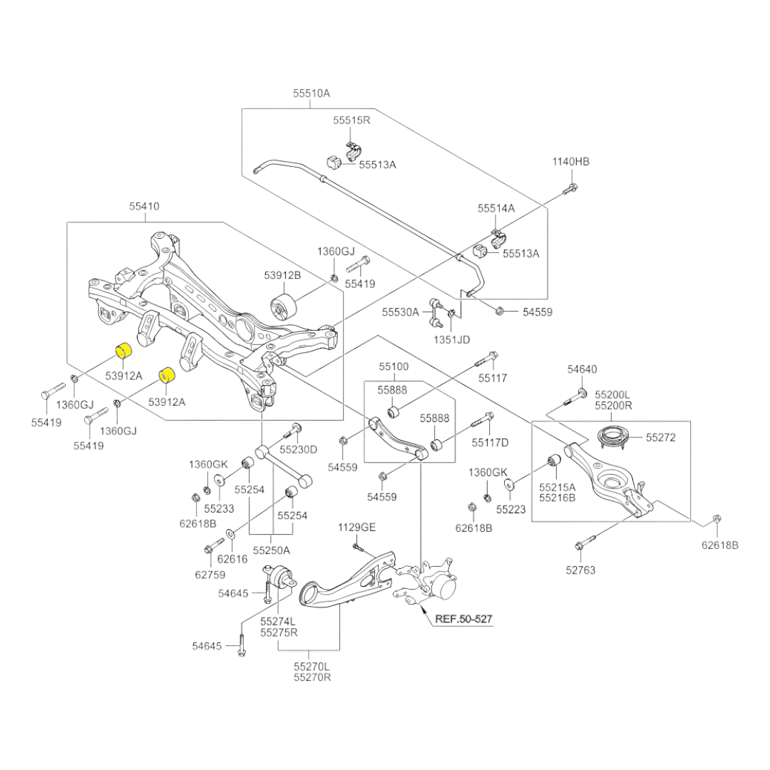 Buje Eje Diferencial Trasero SPORTAGE (4WD) 2004-2016, Frontal ...