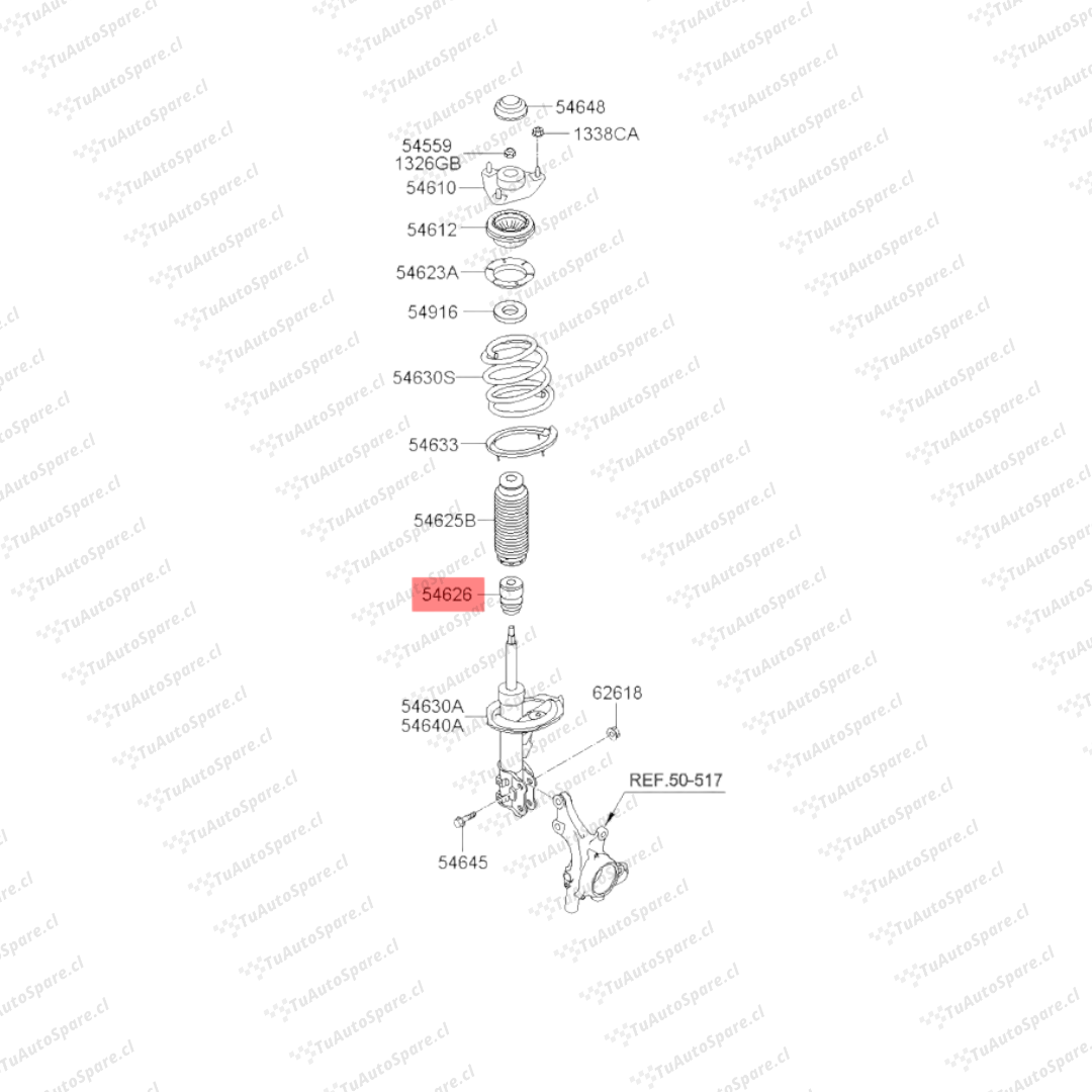 Goma Tope Amortiguador Delantero ACCENT 2006-2011, Izq/Der | TuAutoSpare.cl