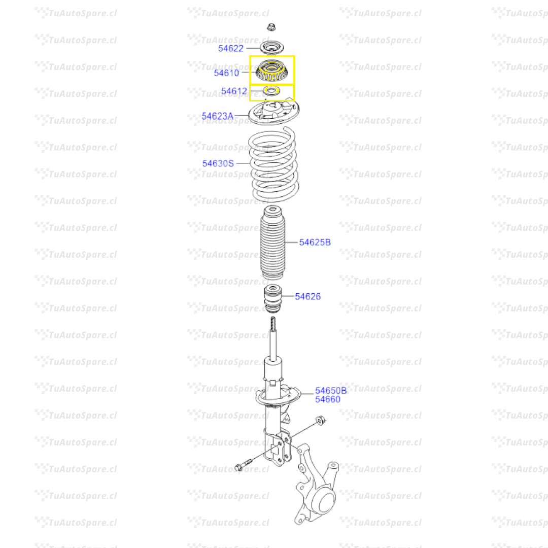 Kit Cazoletas + Rodamiento Delantero ACCENT 2011-2020 | TuAutoSpare.cl
