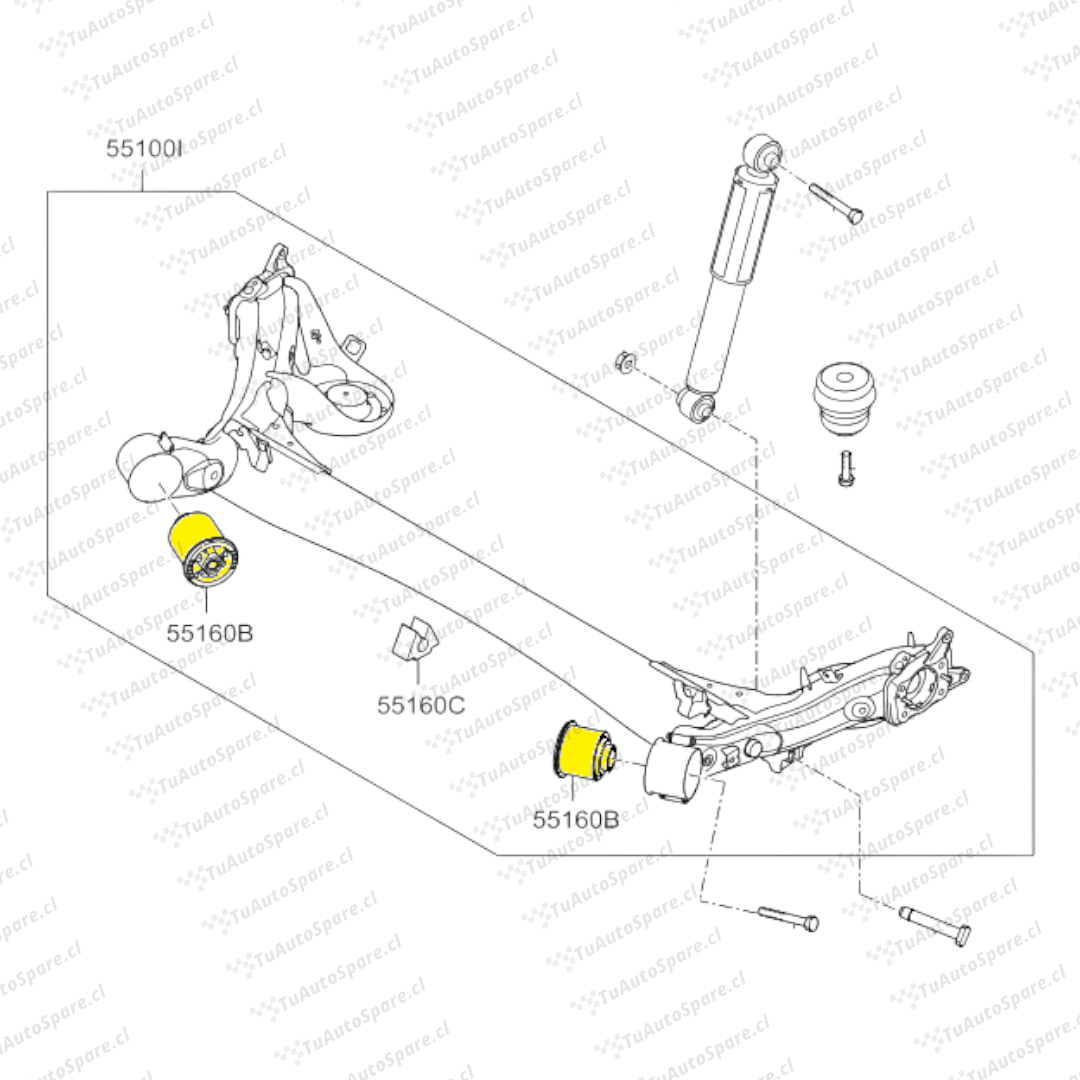 Buje Puente Yugo Trasero CRETA 2016-2020, Izq/Der | TuAutoSpare.cl