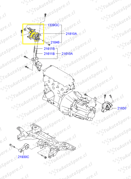 Soporte Motor i10 2007-2014, Derecho | TuAutoSpare.cl
