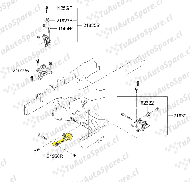 Soporte Motor SPORTAGE 2011-2016, Frontal | TuAutoSpare.cl