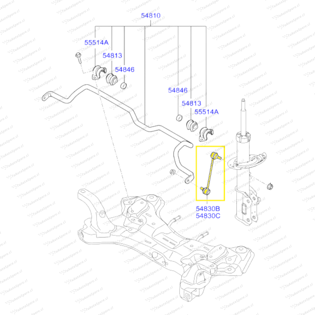Bieleta Delantero i10 2007-2021, Derecho | TuAutoSpare.cl
