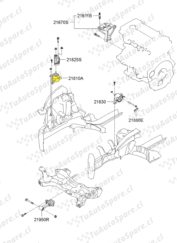 Soporte Motor ELANTRA 2011-2016, Derecho | TuAutoSpare.cl