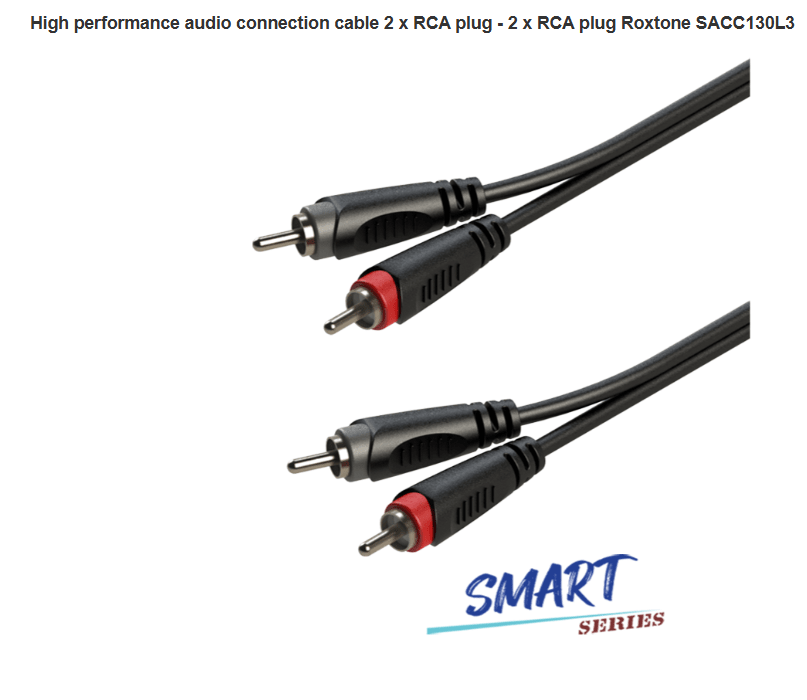 SACC130L0030 CABLE 3MTS RCA - RCA ROXTONE | SEGNO MUSIC