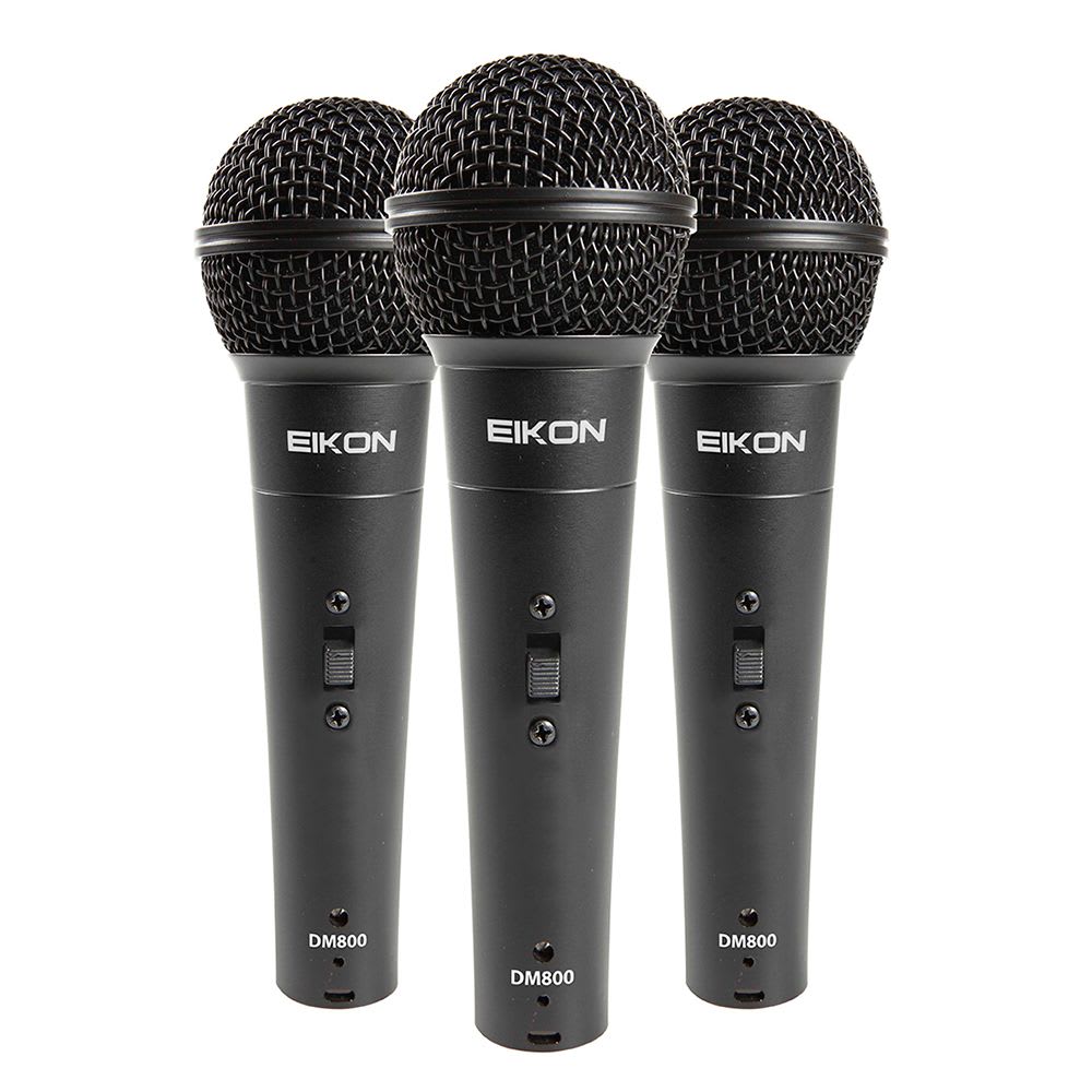SET 3 MICROFONO DINAMICO C/SWITCH EIKON DM800KIT | SEGNO MUSIC