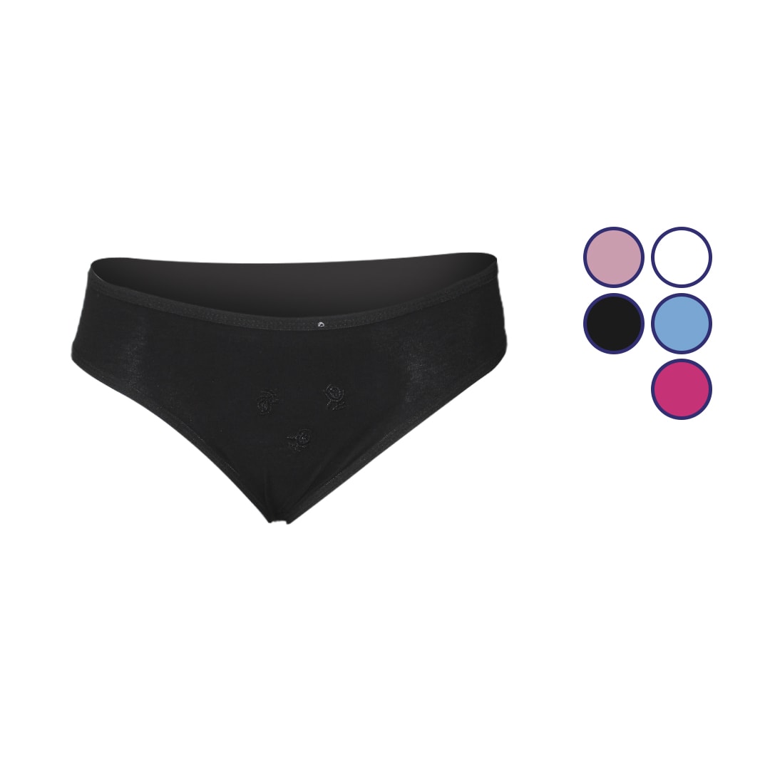 Bikinis de algodón colores surtidos bordado flores para mujer - Pack 4 ...