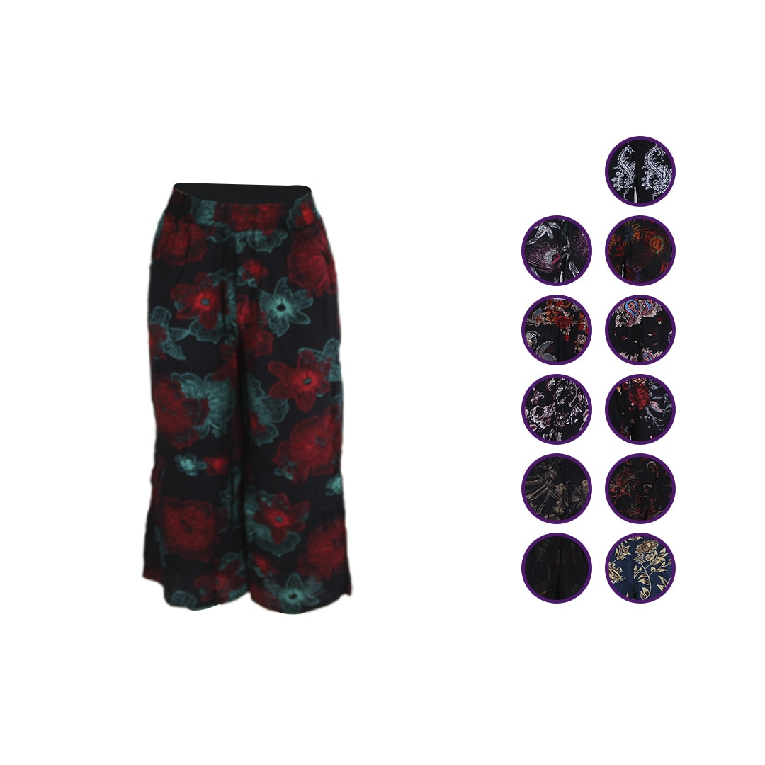 Pantalón estilo palazzo 3/4 bota recta de verano para mujer - Pack 3 ...