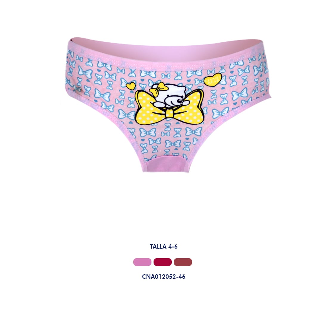 Calzón de algodón con diseños de Lazos y Osos para niñas - Pack 3 ...
