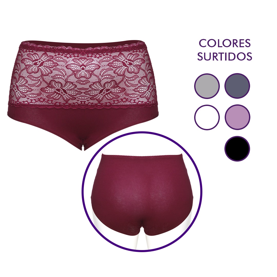 CALZON EXTRA LINDA ALGODÓN TIRO ALTO PACK DE 12 UNIDADES | Ropa ...