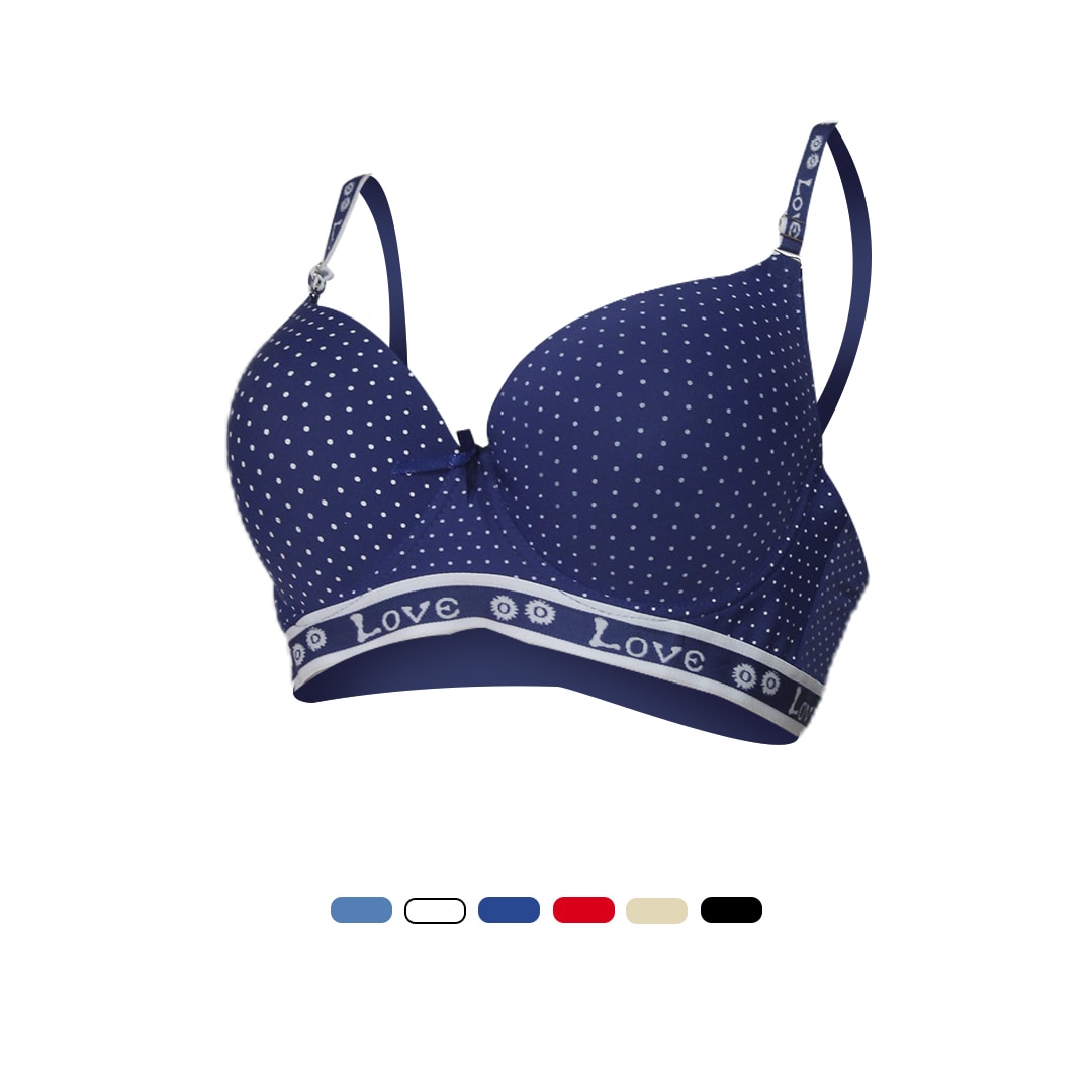 Sostén Copa D Con Diseños Puntos Y Pretina Love - Pack 3 Unidades ...