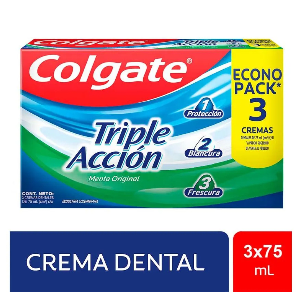 COLGATE TRIPLE ACCION 75ML TRIPACK | PLAZA MULTIPACK
