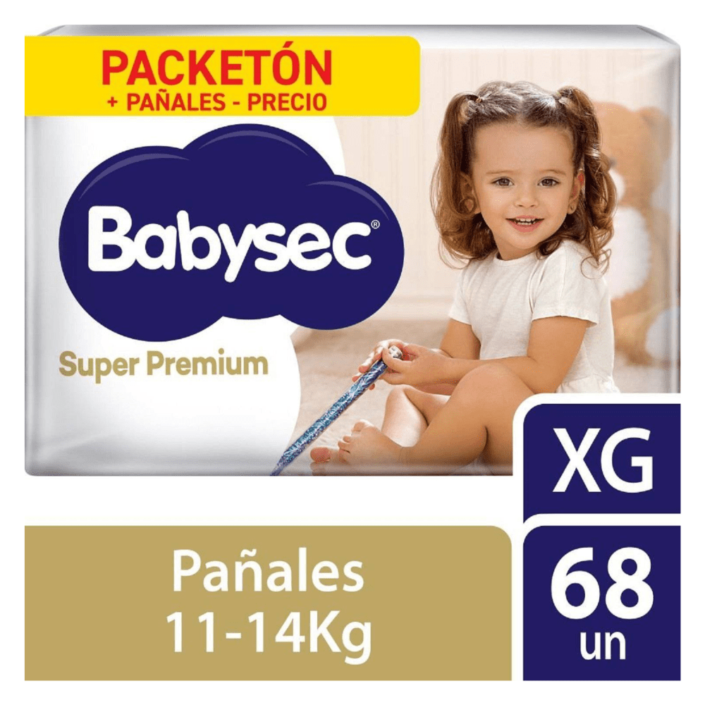 PAÑAL BABYSEC SUPER PREMIUM ( XG/68UND) | PLAZA MULTIPACK