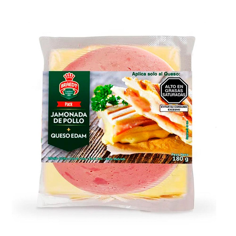 BRAEDT PACK JAMONADA + QUESO EDAM 180G | PLAZA MULTIPACK