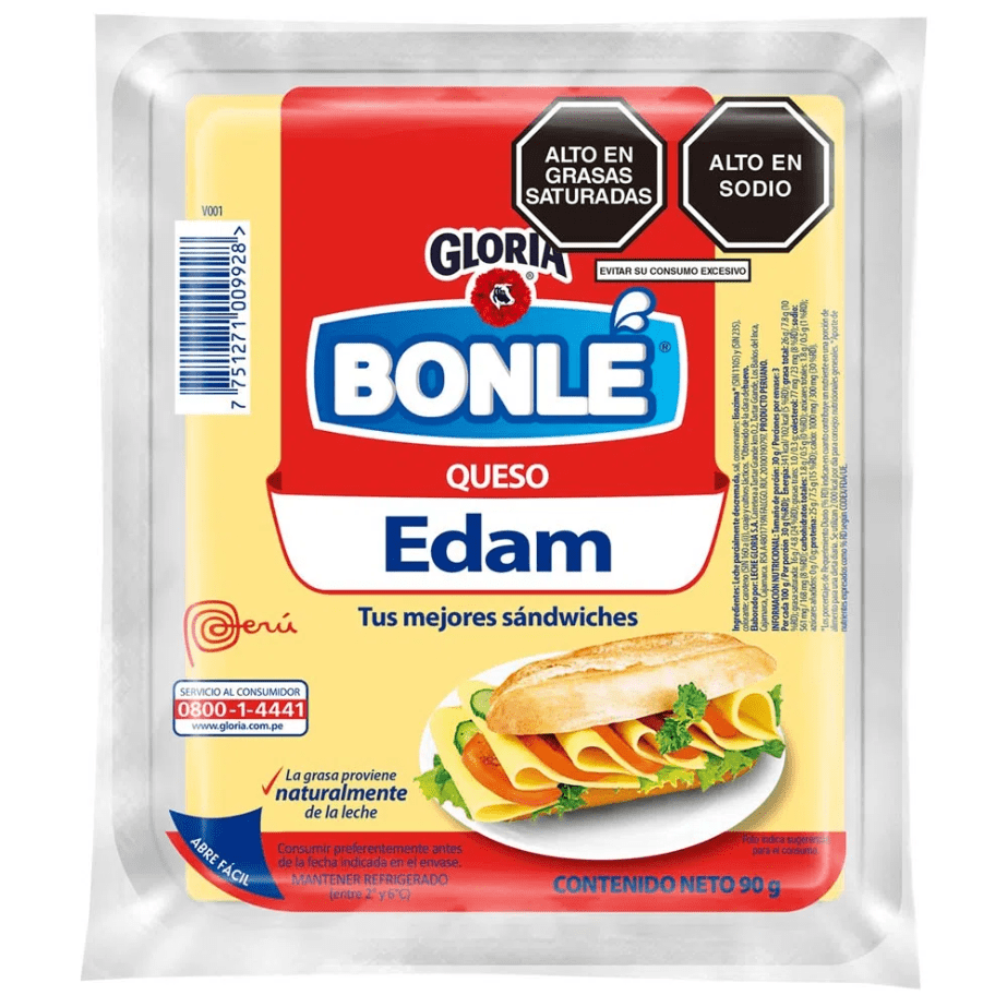 BONLE QUESO EDAM TAJADA 90G | PLAZA MULTIPACK