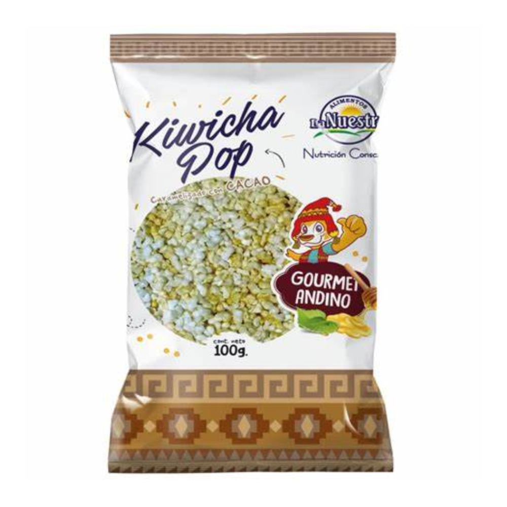 KIWICHA POP LA NUESTRA CARAMELIZADO CON CACAO 100G | PLAZA MULTIPACK