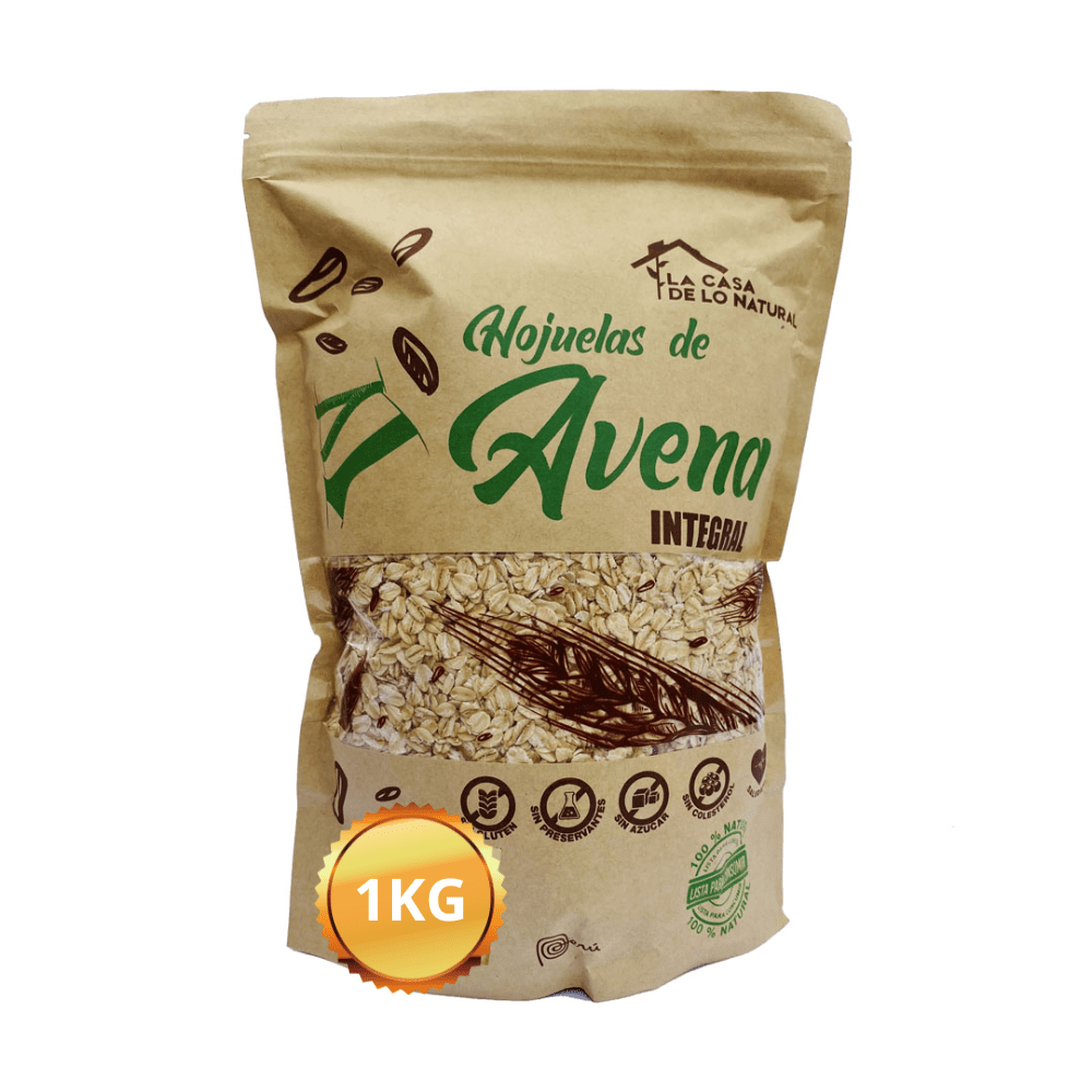 HOJUELAS DE AVENA INTEGRAL LA CASA DE LO NATURAL 1KG | PLAZA MULTIPACK