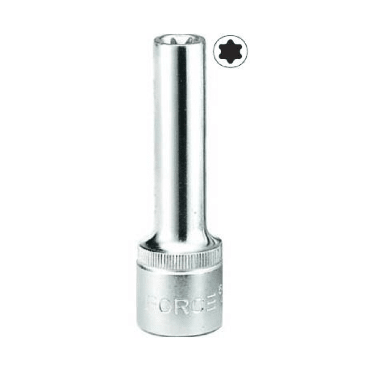 DADO TORX HEMBRA LARGO 3/8 x E12 FORCE | Comercial Gyma