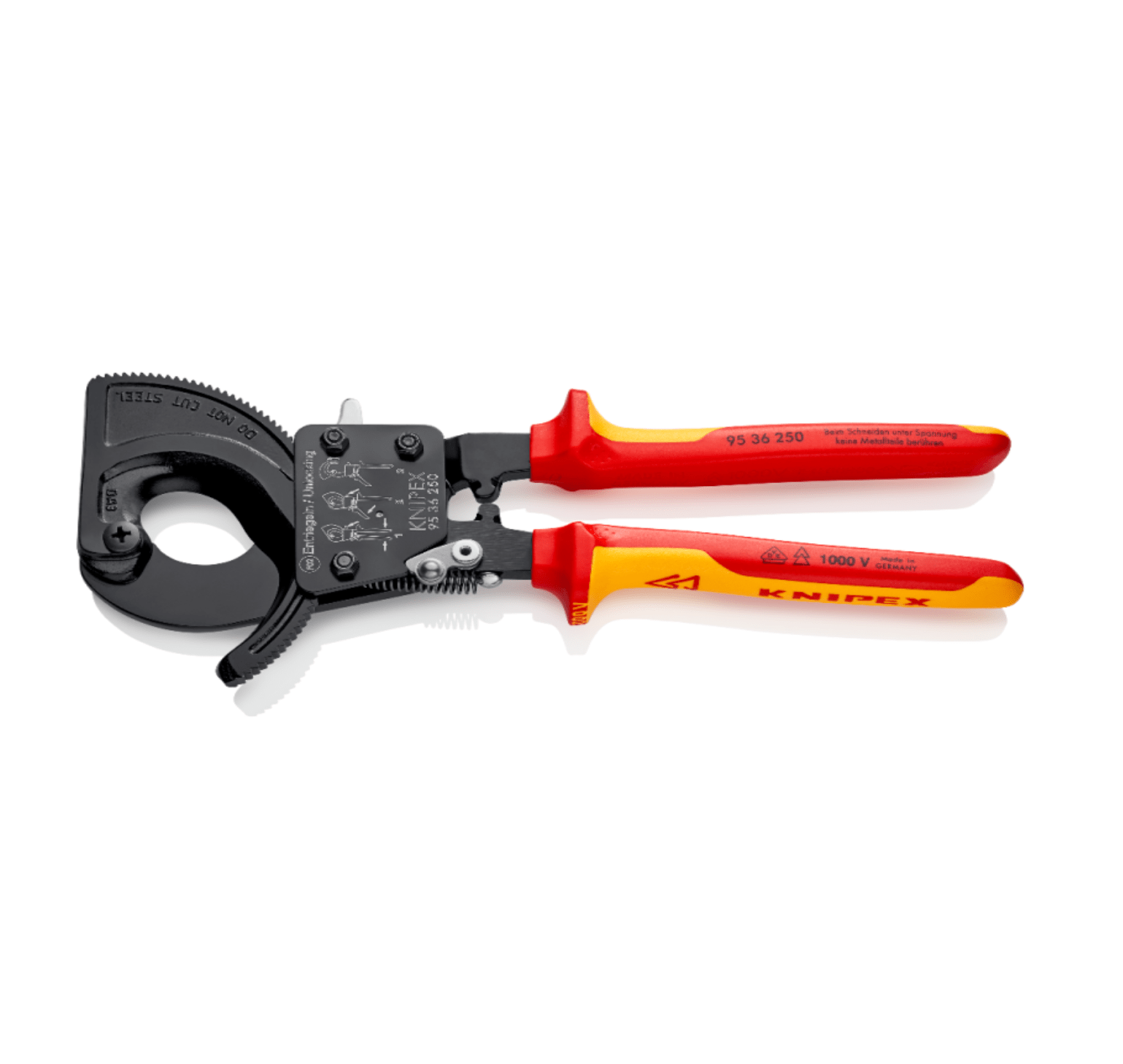 CORTA CABLE CON CHICHARRA 10" AISLADO KNIPEX 9536250 | Comercial Gyma
