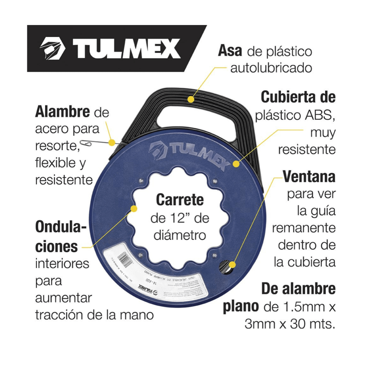 GUIA TIRACABLE 30 M. MARCA TULMEX | Comercial Gyma