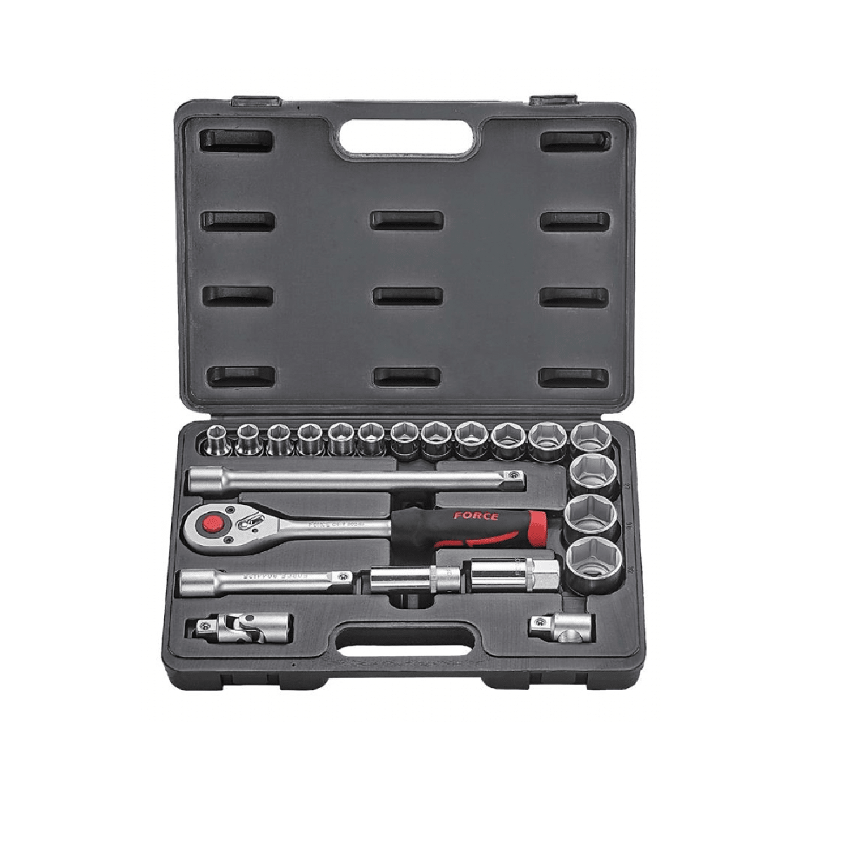 JUEGO DADOS HEXAGONAL 1/2" DE 10 - 32MM 22 PZAS MARCA FORCE | Comercial Gyma