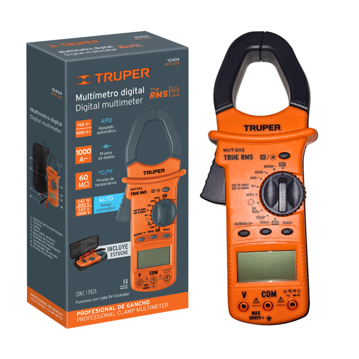 Multimetro para mantenimiento industrial con gancho Truper ...