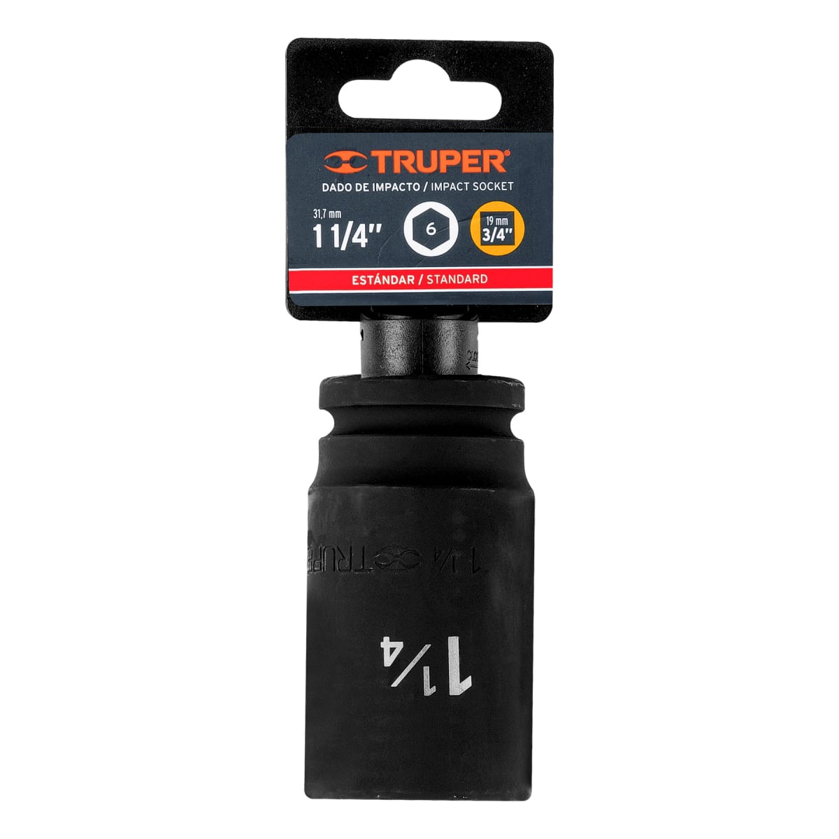 Dado tubular hexagonal encastre 3/4" de impacto de 1-1/4" Truper | Corporacion Ferremax