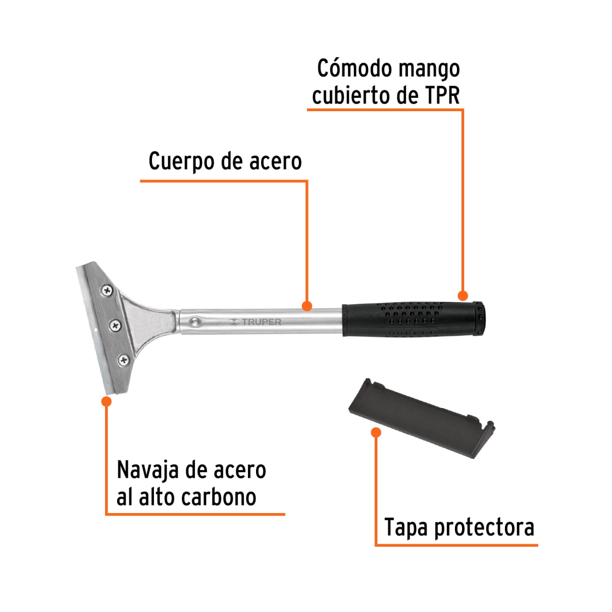 Raspador con mango, navaja de 4´´ Truper | Ferremax